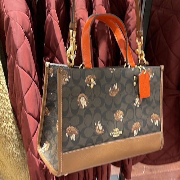 Coach | Bags | Coach Dempsey Carryall In Signature Canvas With Hedgehog ...